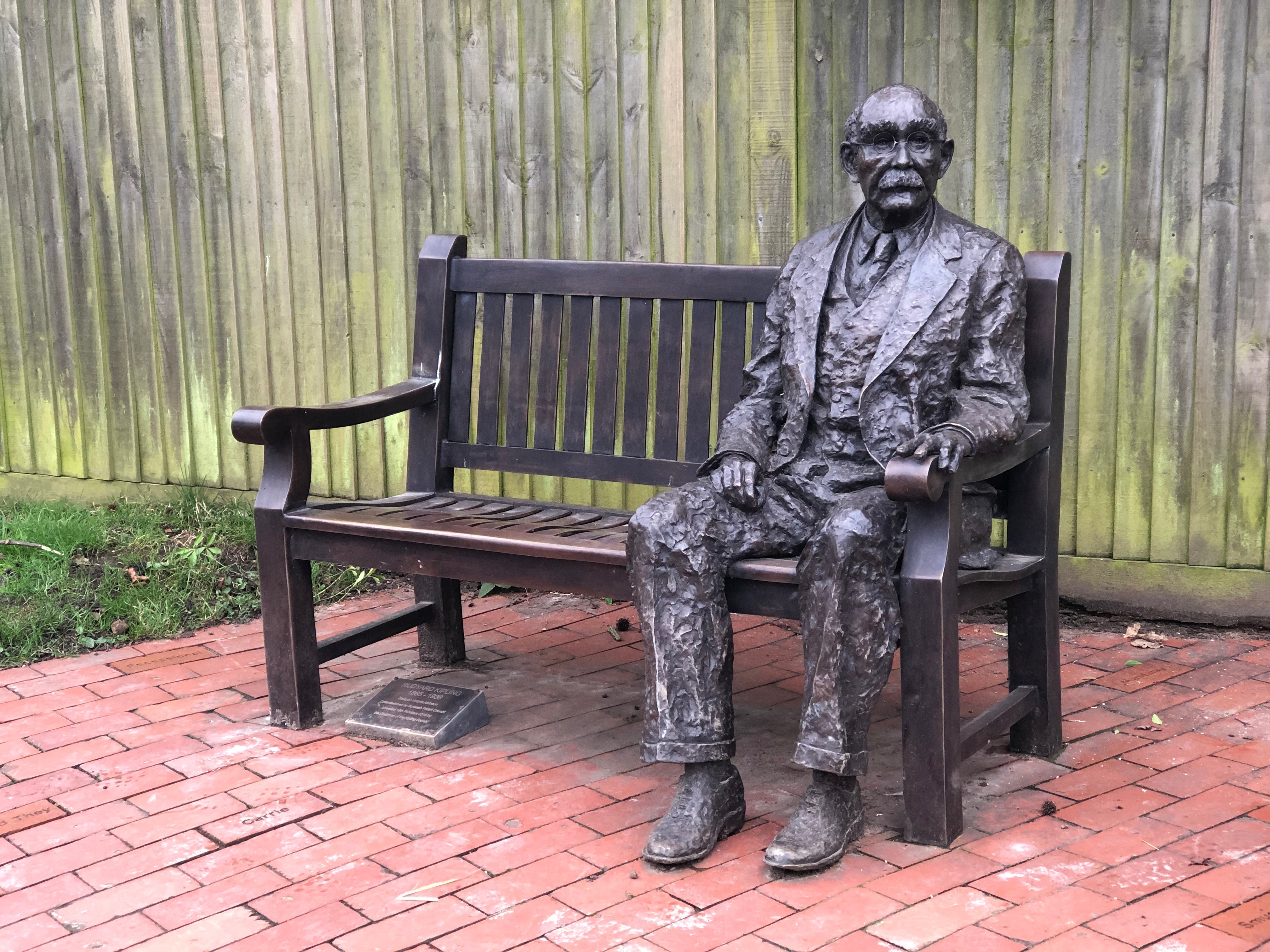 The Rudyard Kipling Statue Bench ~ Supplied by Wealden Benches